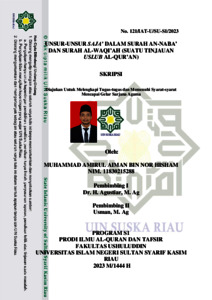 UNSUR-UNSUR SAJA’ DALAM SURAH AN-NABA’ DAN SURAH AL-WAQI’AH (SUATU TINJAUAN USLUB AL-QUR’AN ...